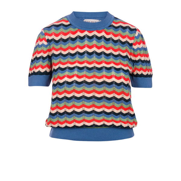 PALAVA レディース オーガニックコットン 半袖ニット マルチカラーストライプ eve shell stripe – PALAVA japan